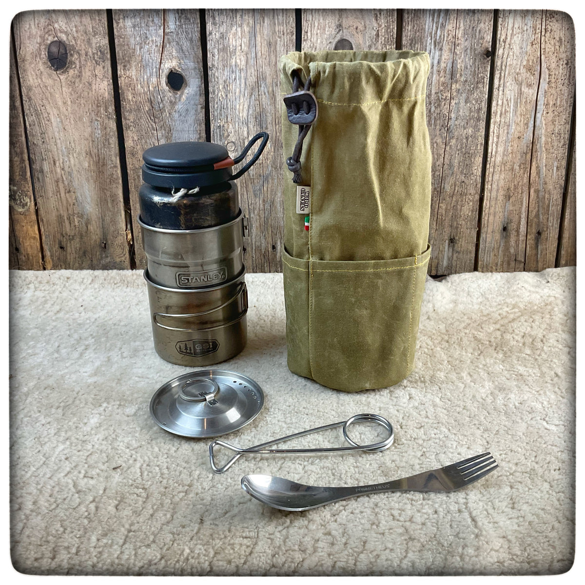 OILSKIN / WAXED CANVAS Nesting Cookset Bag (nalgene/stanley/gsi ...