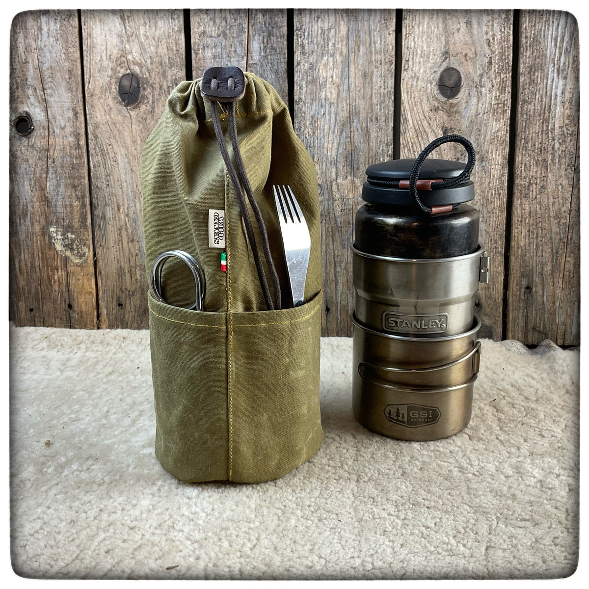 OILSKIN / WAXED CANVAS Nesting Cookset Bag (nalgene/stanley/gsi ...