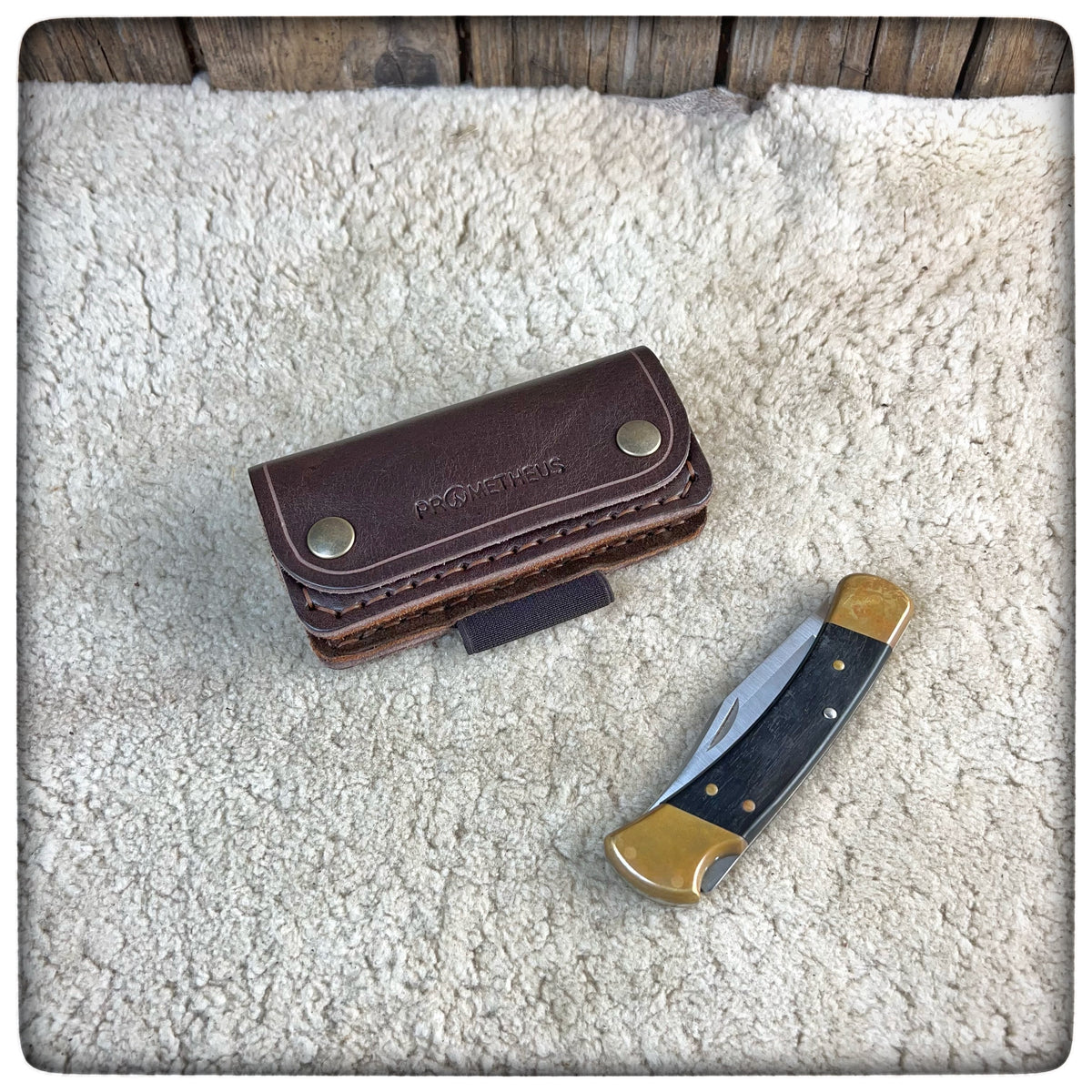 BUCK® 110 LEATHER SHEATH - Horizontal – PROMETHEUS Bushcraft Equipment